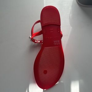 Stuart Weitzman | Shoes | Stuart Weitzman Red Jelly Sandals With Pearl ...